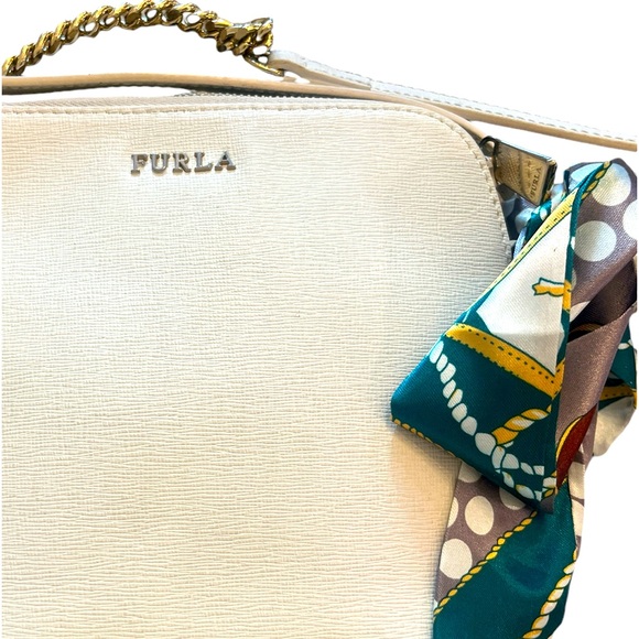 Furla | Bags | Furla White Crossbody With Twilly | Poshmark
